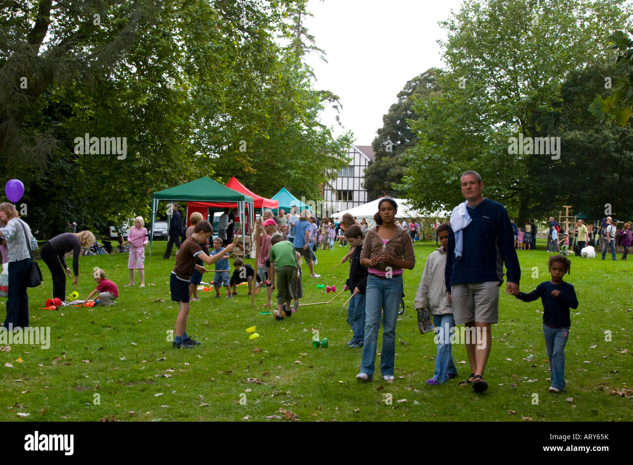 People attending the forest festival environmental event Stock Photo ...