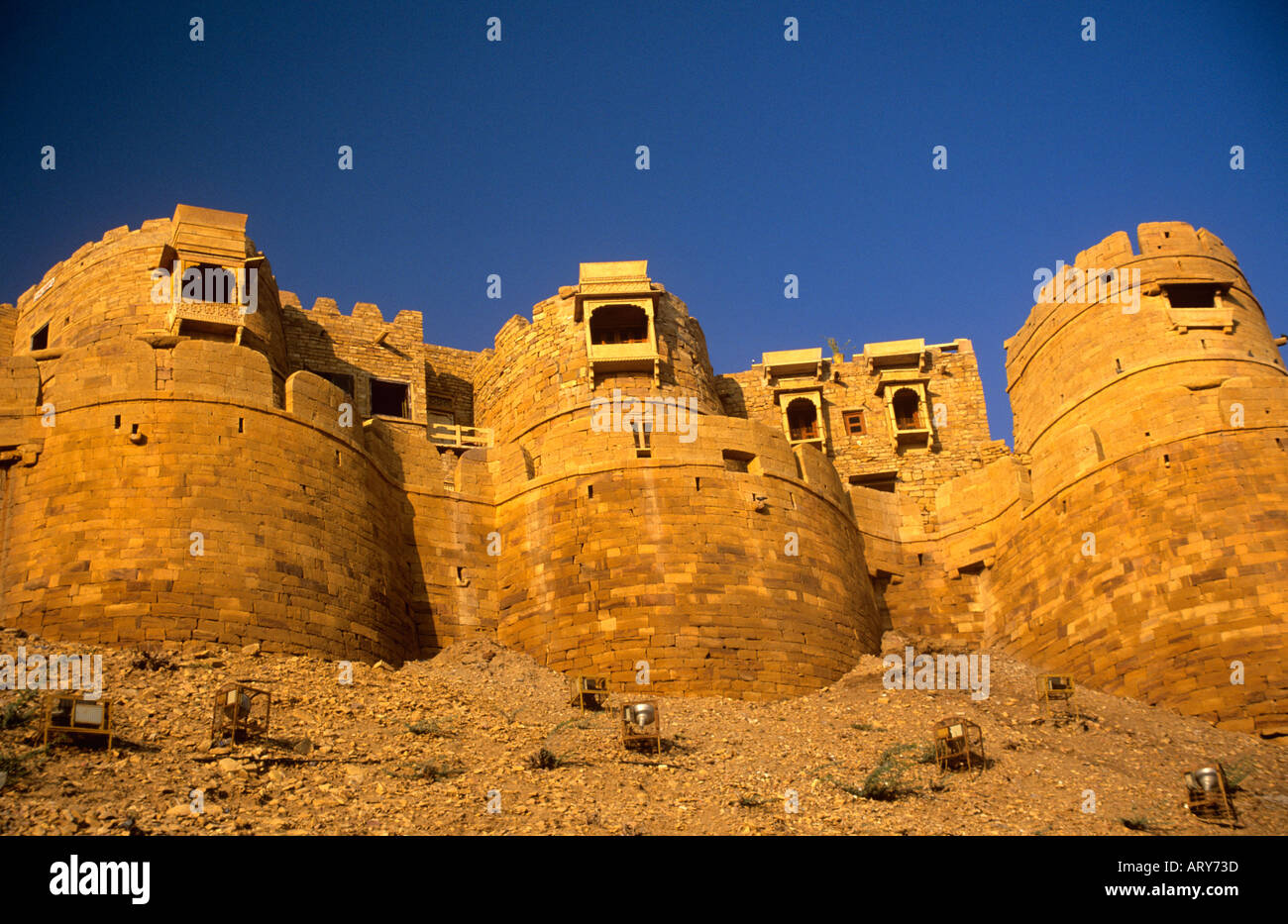 Fort ramparts Bastions Jaisalmer Rajasthan India Stock Photo - Alamy