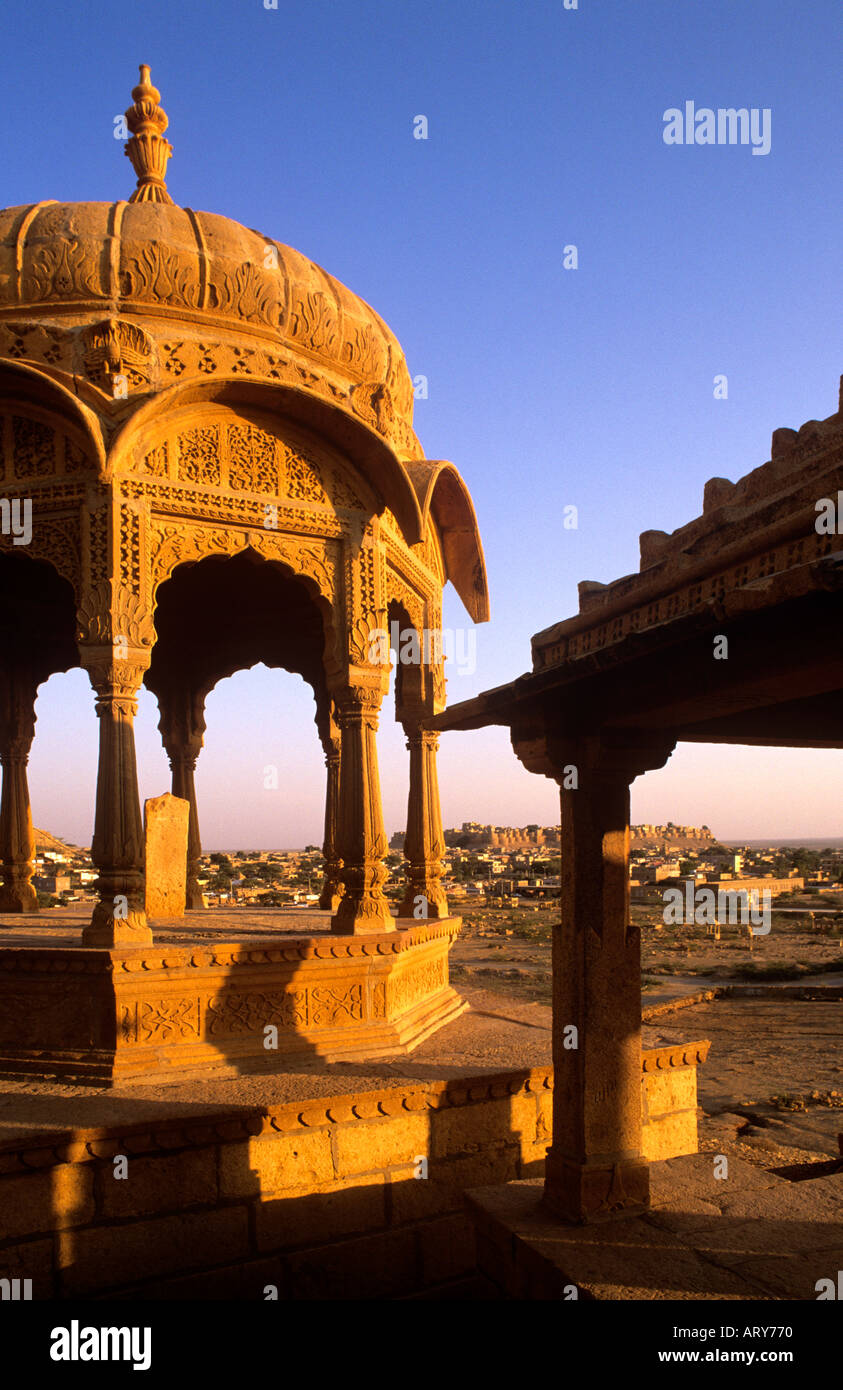 Sunset Point Royal Cenotaphs Fort View Jaisalmer Rajasthan India Stock ...