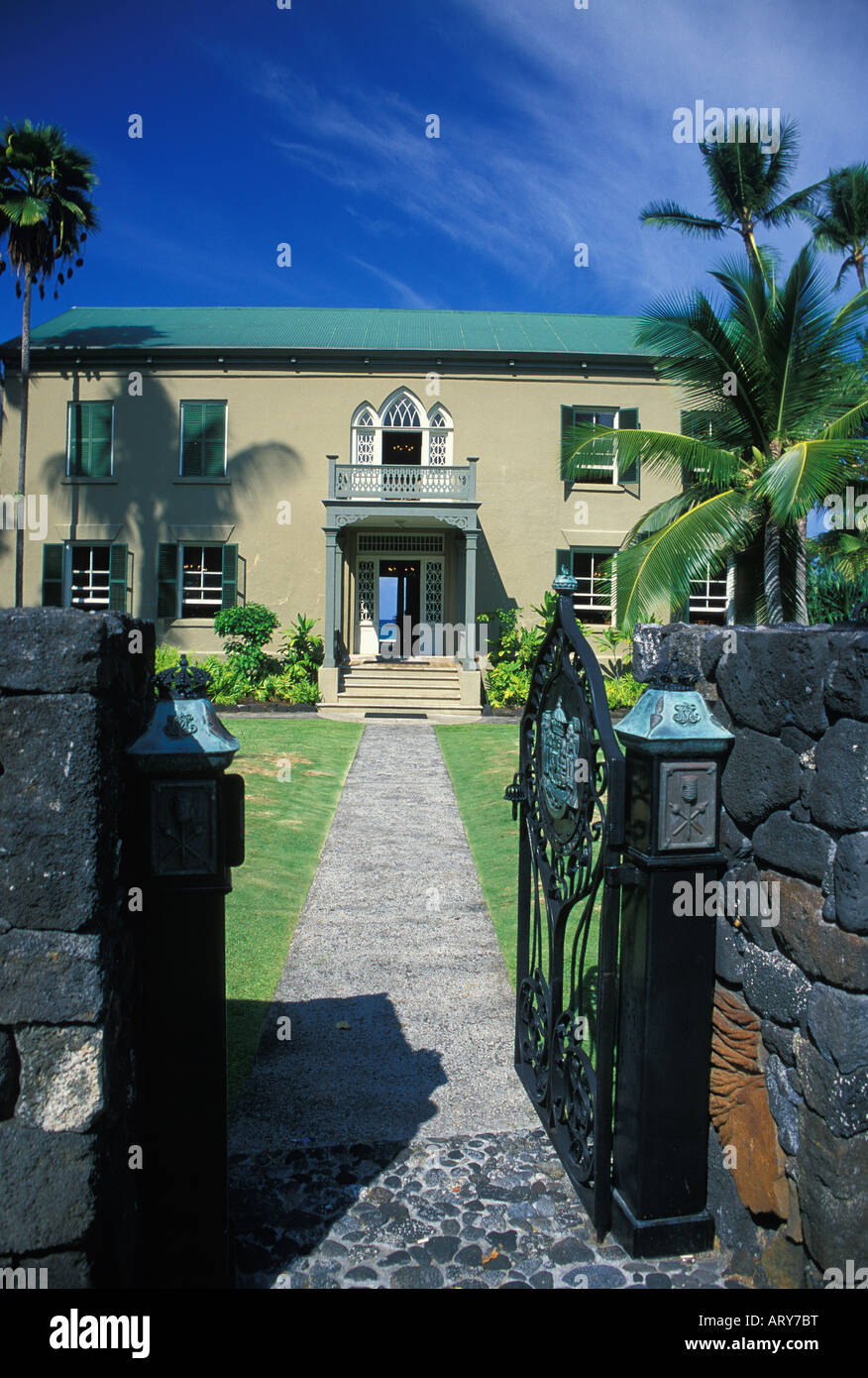 Hulihee Palace museum in Kailua-Kona. Run by the Daughters of Hawaii ...