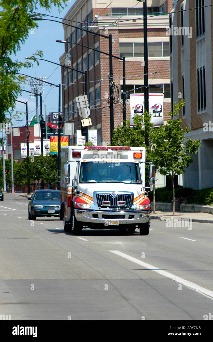 Fire department EMT vehicle in downtown Dayton, Ohio Stock Photo - Alamy