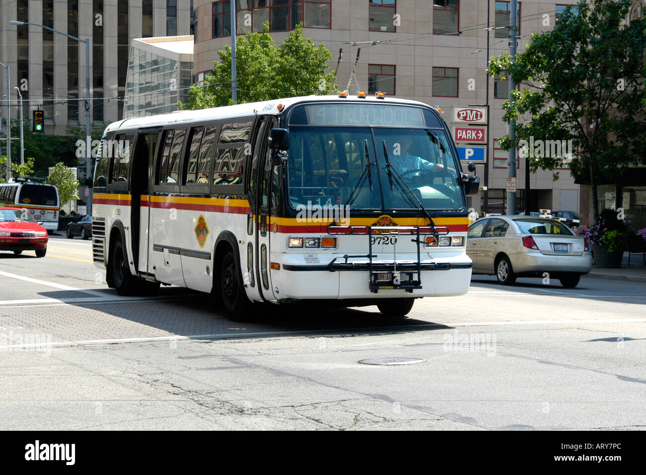 Public transport bus in Downtown Dayton city Ohio Stock Photo - Alamy