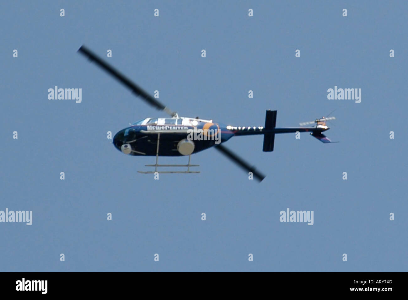 News TV Bell Jet Ranger Helicopter Stock Photo - Alamy