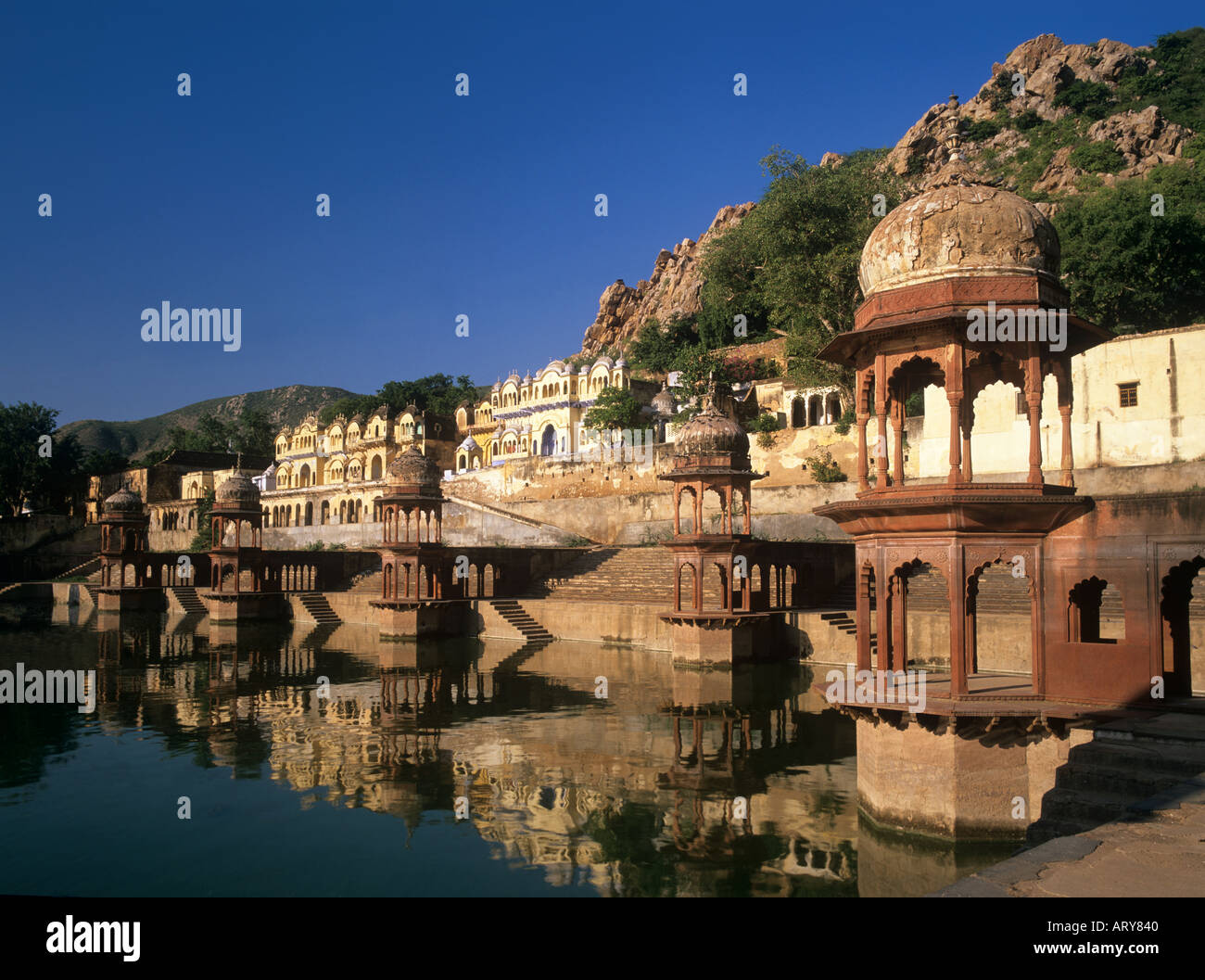 City Palace Tank and chattris Alwar Rajasthan India Stock Photo - Alamy