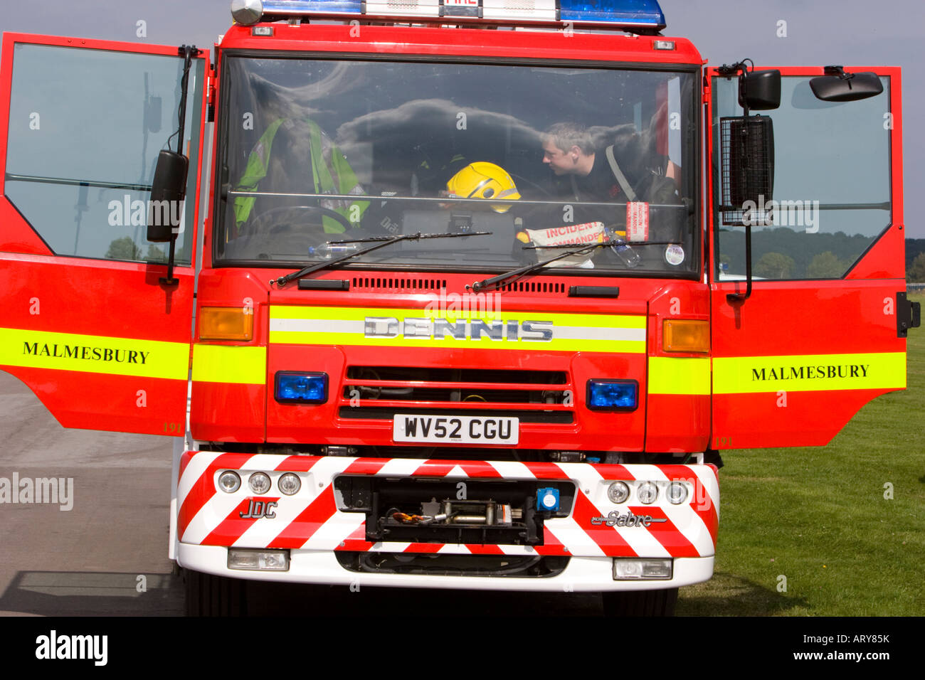 Fire engine with both doors wide open Stock Photo - Alamy