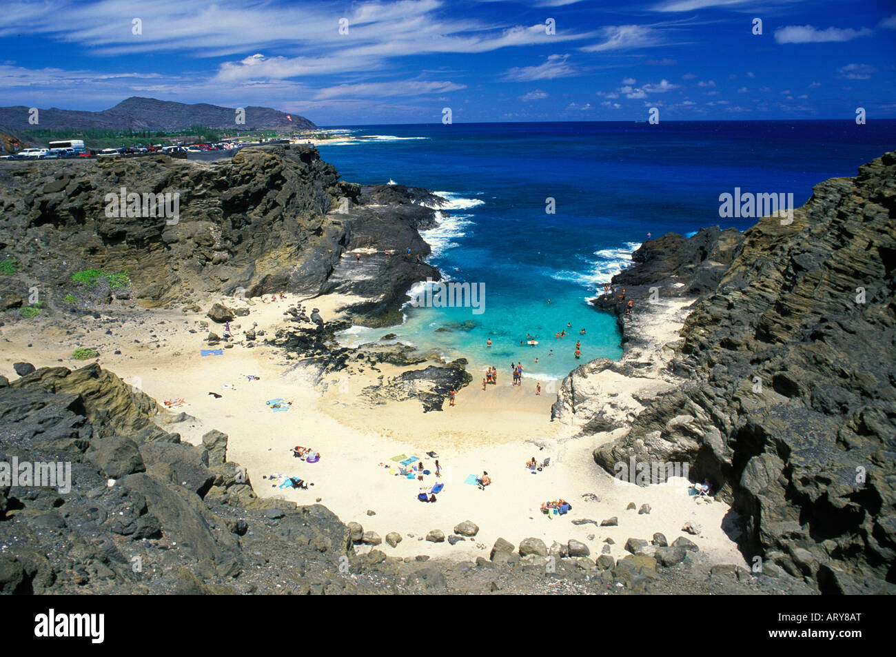 The scenic Halona Cove and Halona Blowhole is a favorite stop for ...