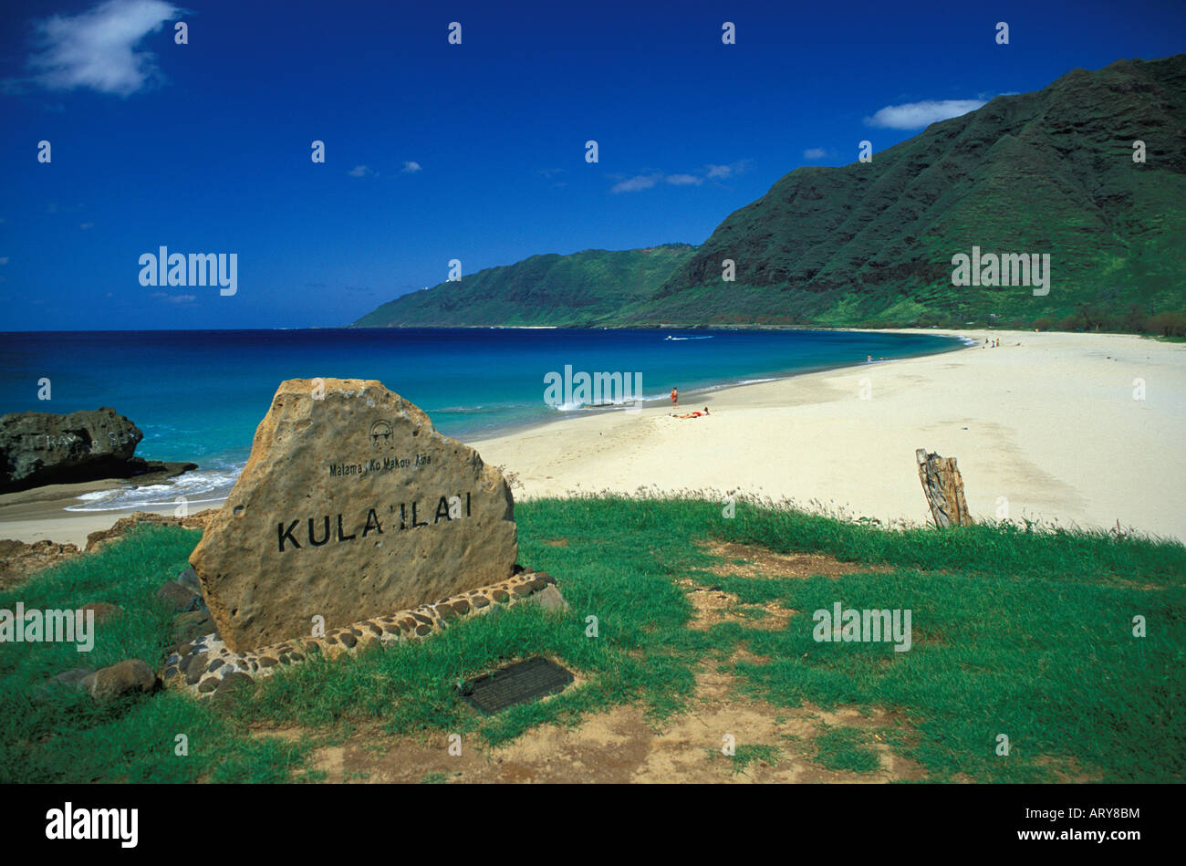 Makua Beach, located across from Makua Valley along the leeward shore ...
