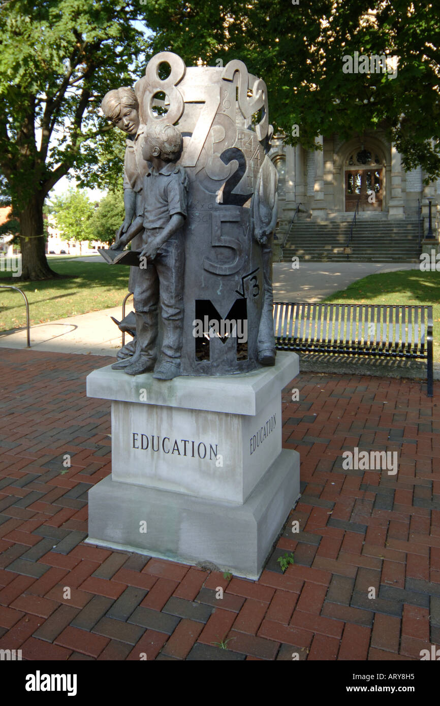 Monument to Education on the County Courthouse Square in Sidney Ohio ...