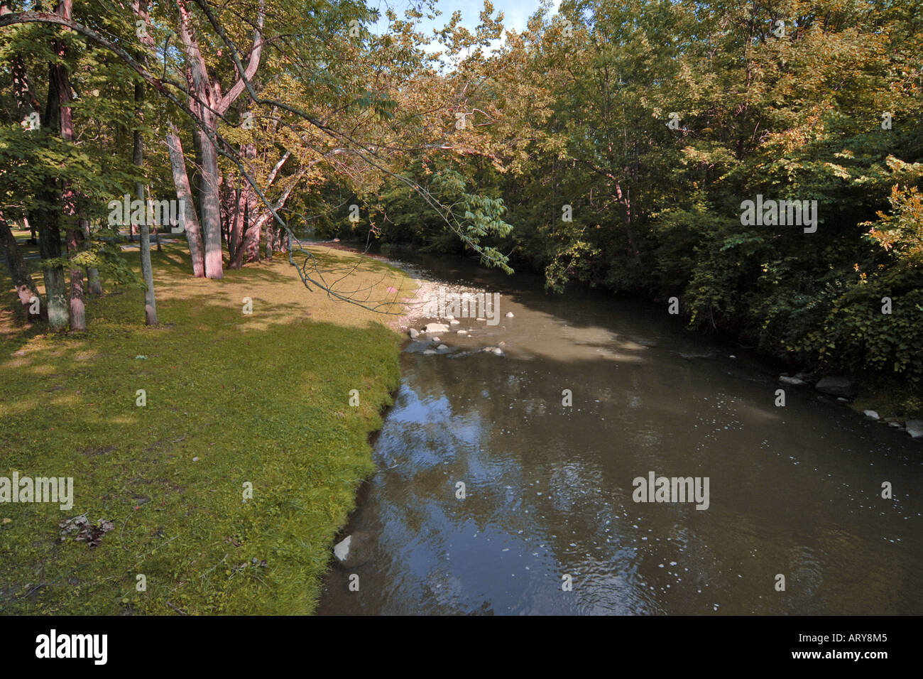 The Great Miami River that runs through Shelby County Ohio Stock Photo ...