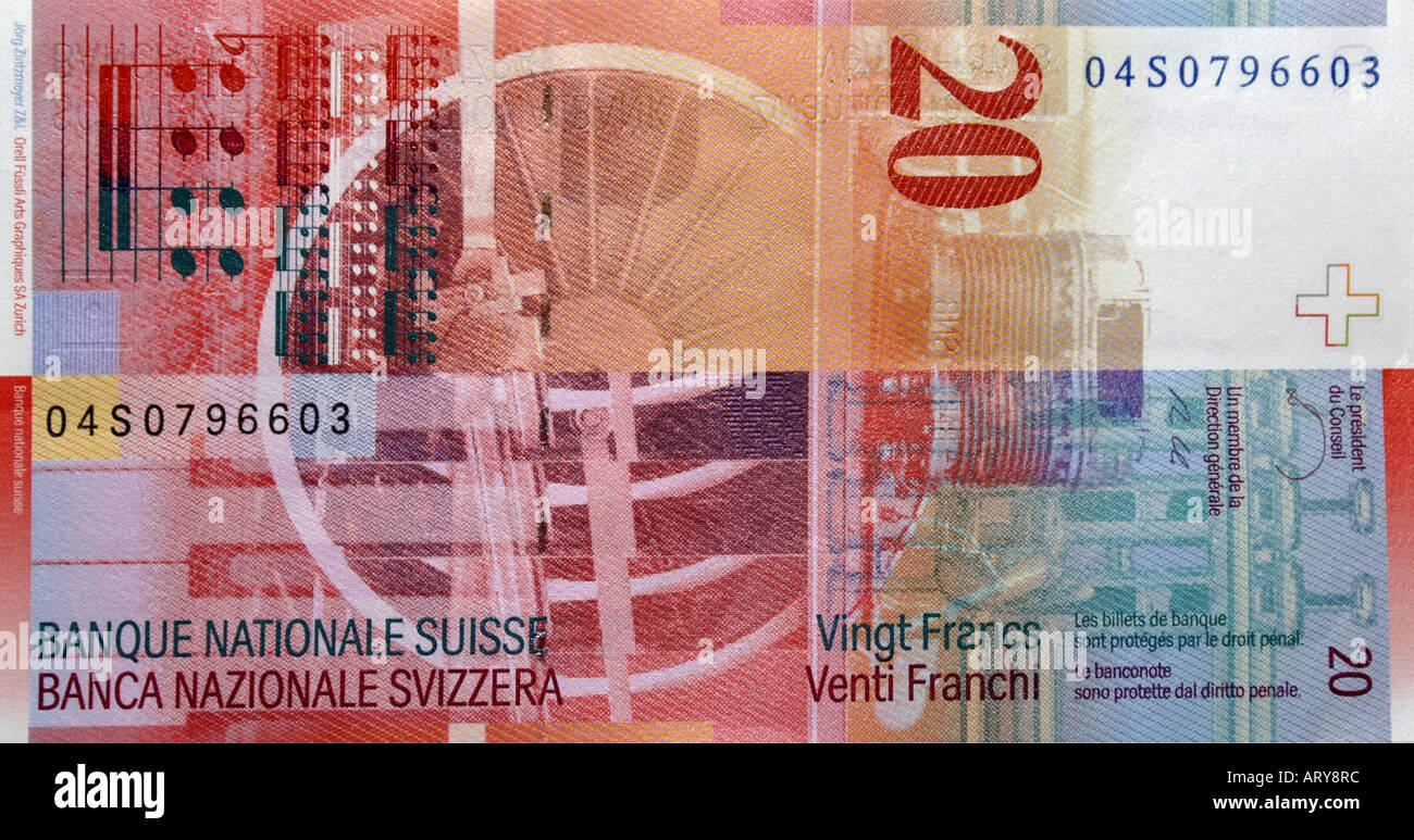 20 swiss francs note hi-res stock photography and images - Alamy