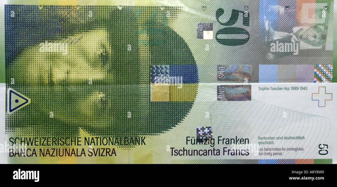 Fifty Swiss Franc note against a awhite background Stock Photo - Alamy