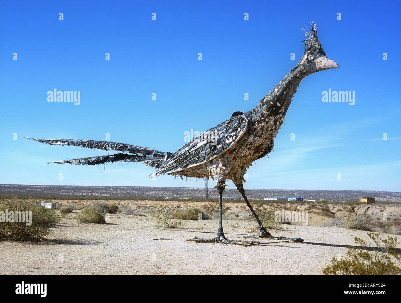 Giant Roadrunner Sculpture made out of trash and old metal in Las ...