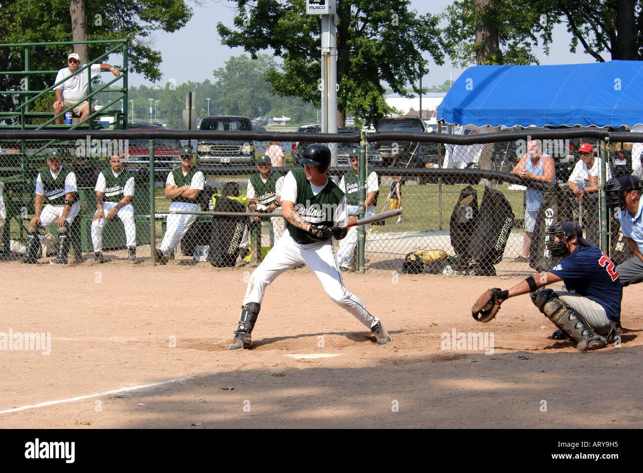 Major league Softball action Stock Photo - Alamy