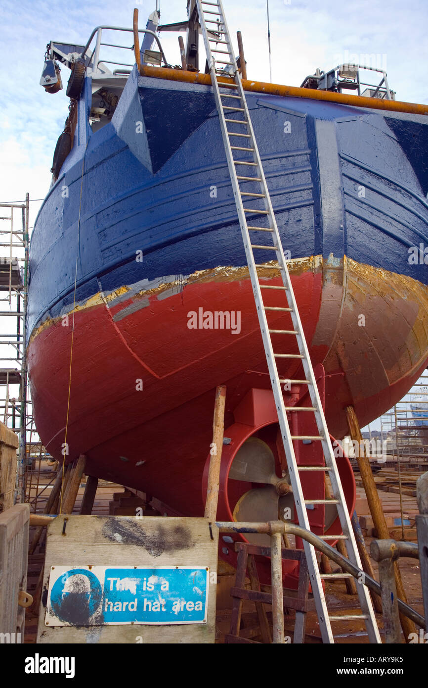 Boats in Dry Dock Macduff, Scotland uk Stock Photo - Alamy