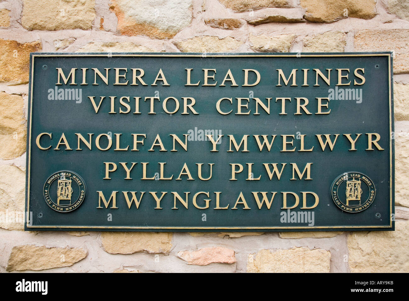 Minera Lead Mines visitor centre sign Minera North Wales UK Stock Photo ...