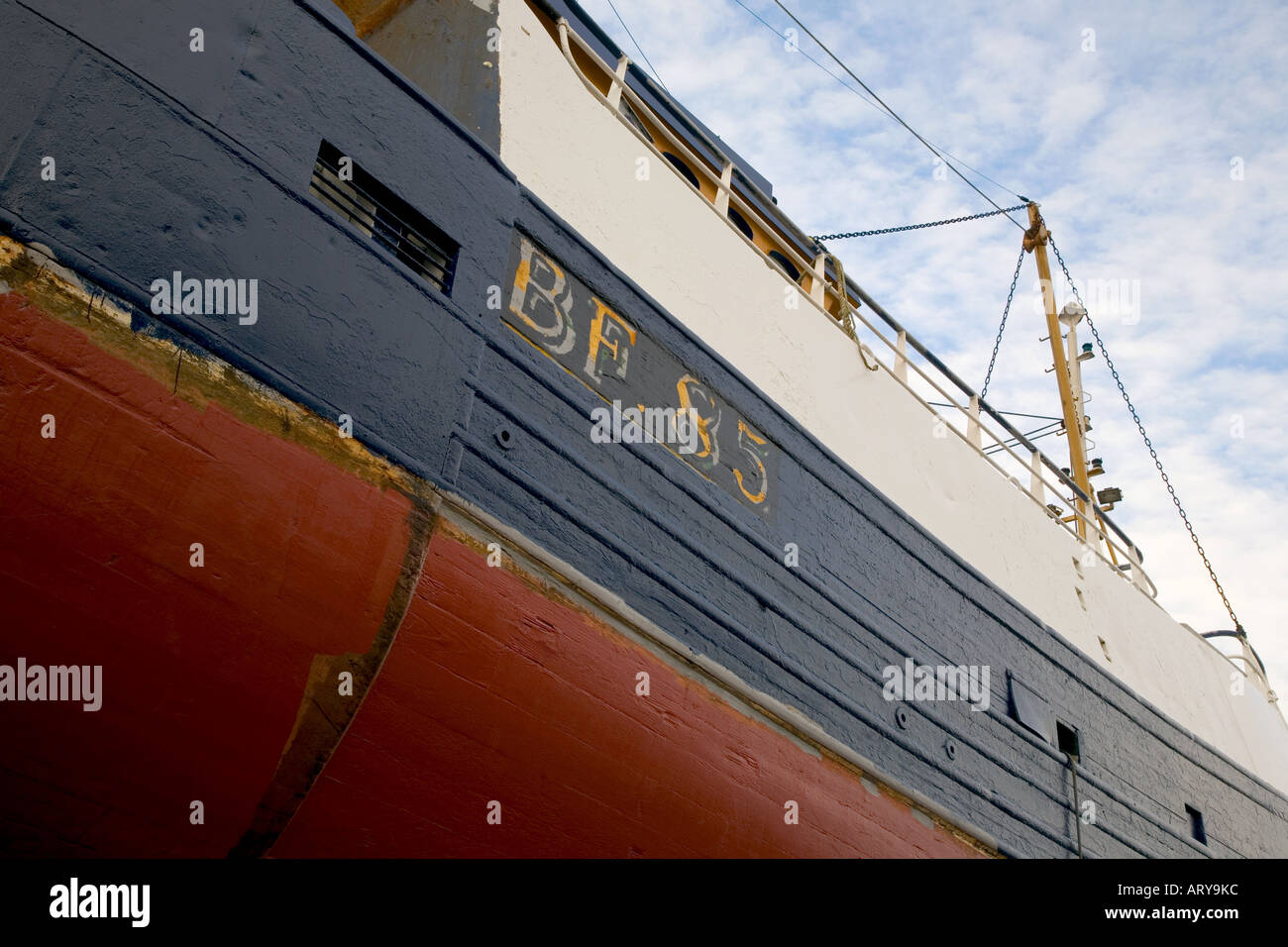 Fishing scallop trawler at ship repair yard Macduuf, North East ...