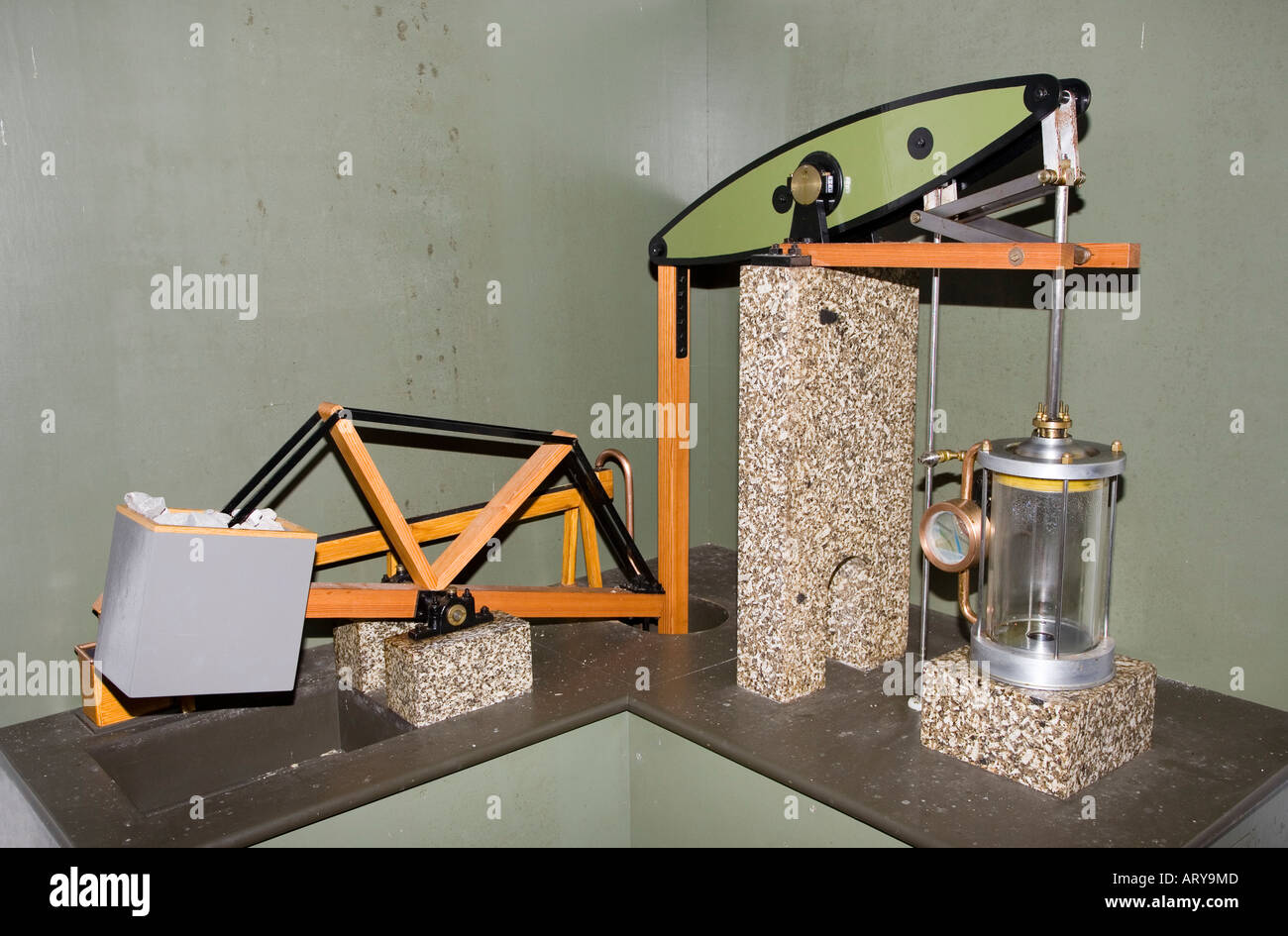 Working model of beam engine at Minera lead mines Minera North Wales UK ...