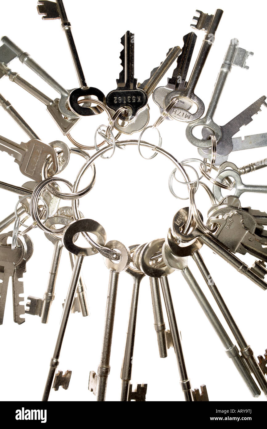 Keys on white background Stock Photo - Alamy