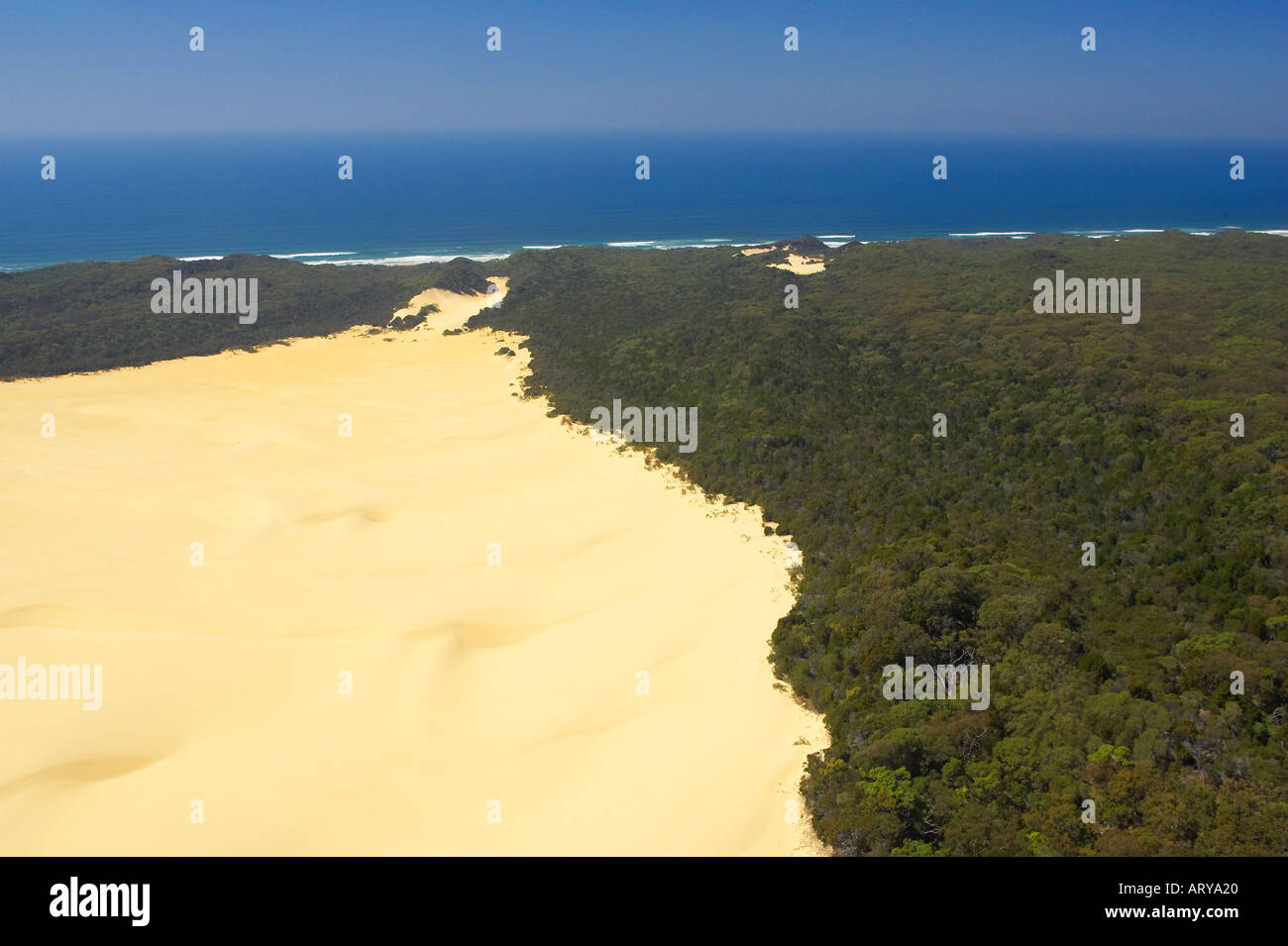 Sand Dunes K'gari / Fraser Island Queensland Australia aerial Stock ...