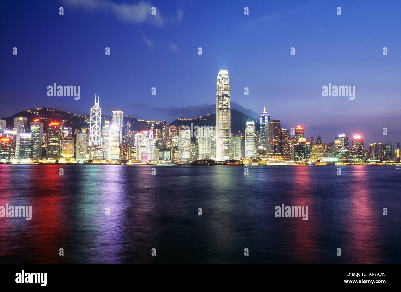 Central, Hong Kong at night Stock Photo - Alamy