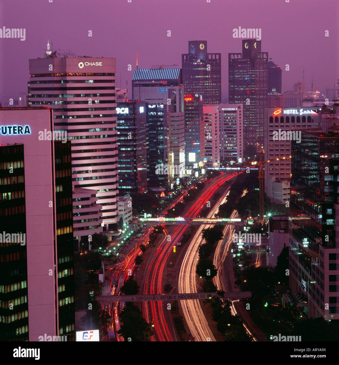 Jakarta city night traffic skyscrapers hi-res stock photography and ...