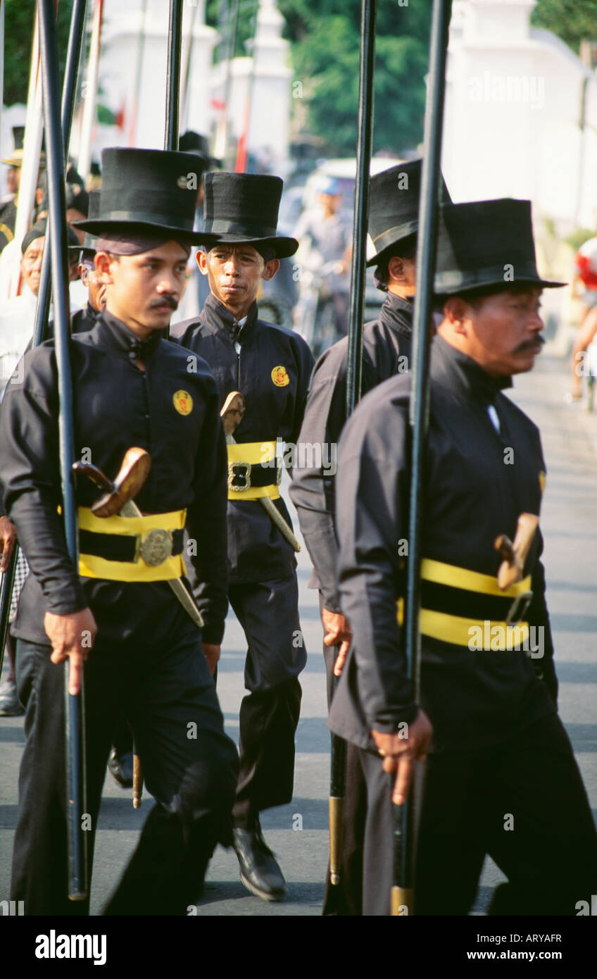 Palace guards march by Stock Photo - Alamy