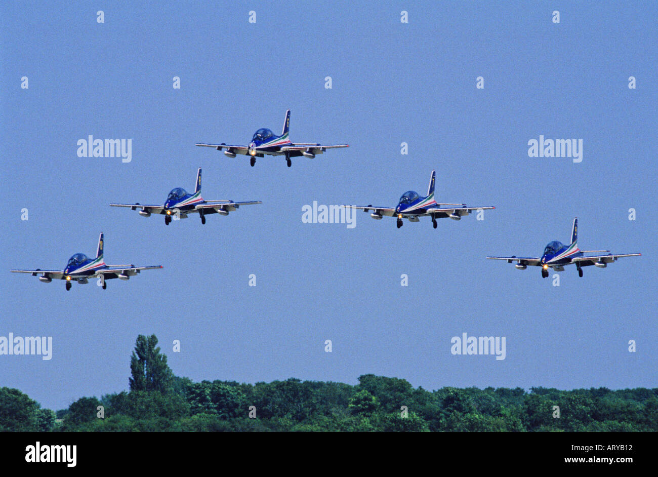 Italian Air Force aerobatic team Frecce Tricolori formation landing ...