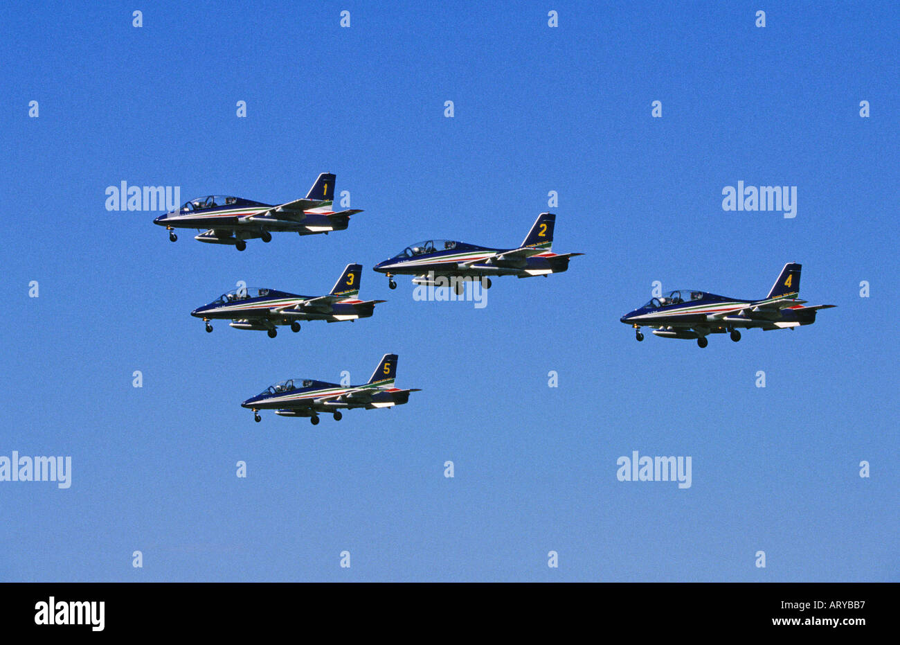 Italian Air Force aerobatic team Frecce Tricolori formation display ...