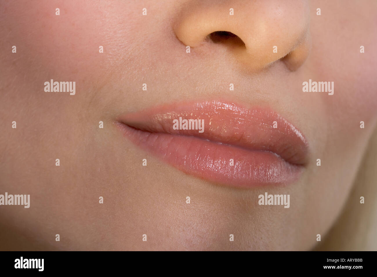 Closeup of woman s lips and nose Stock Photo - Alamy