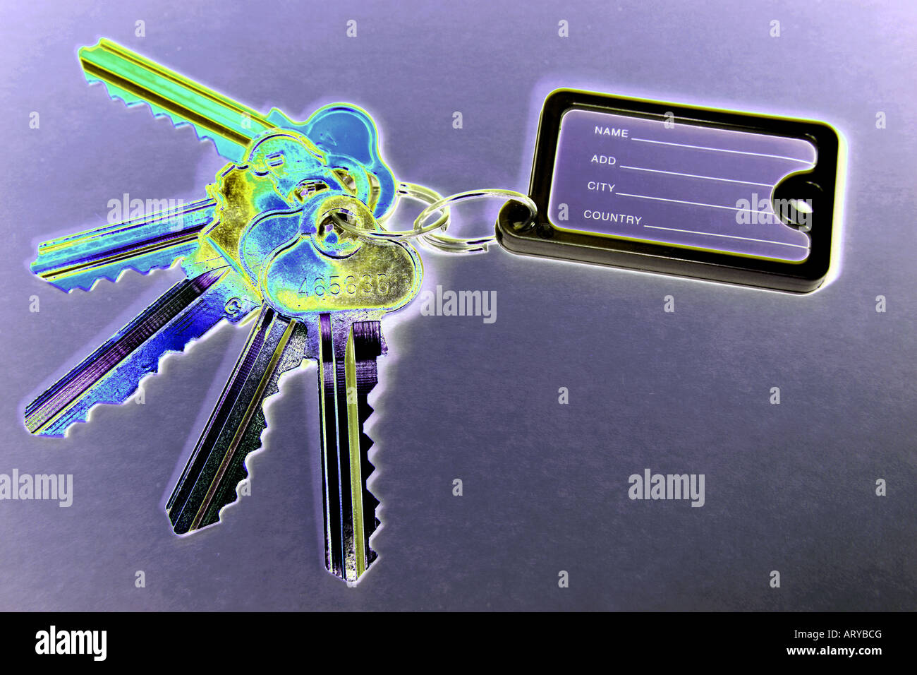 Keys on keyring Stock Photo - Alamy