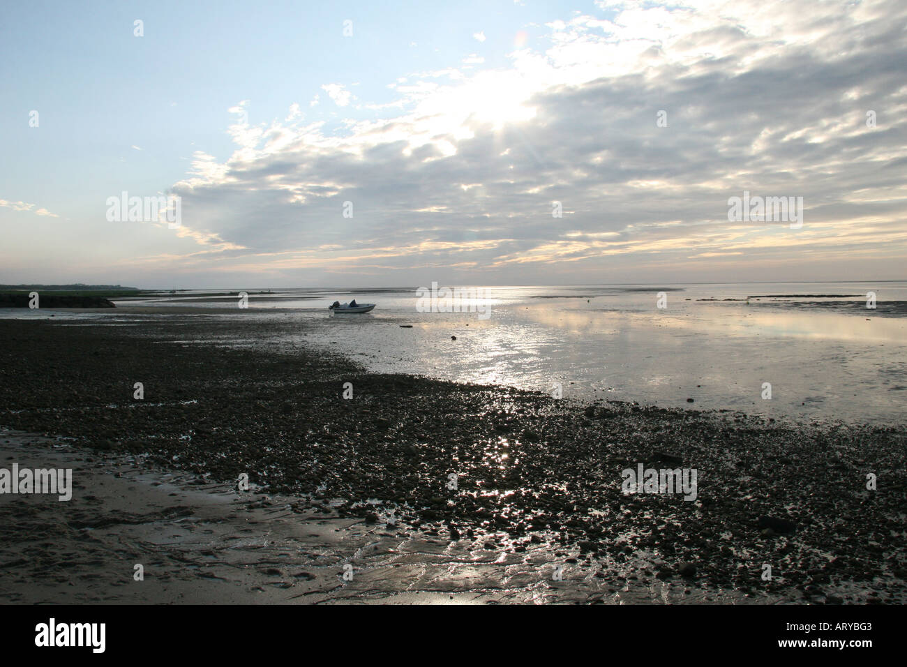 Tidal flats at sunset in Brewster, Massachusetts, Cape Cod, USA Stock ...