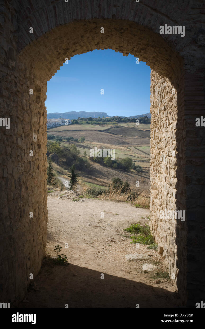 Arco Arabe arabic arch below Puente Nuevo new bridge Ronda Malaga ...