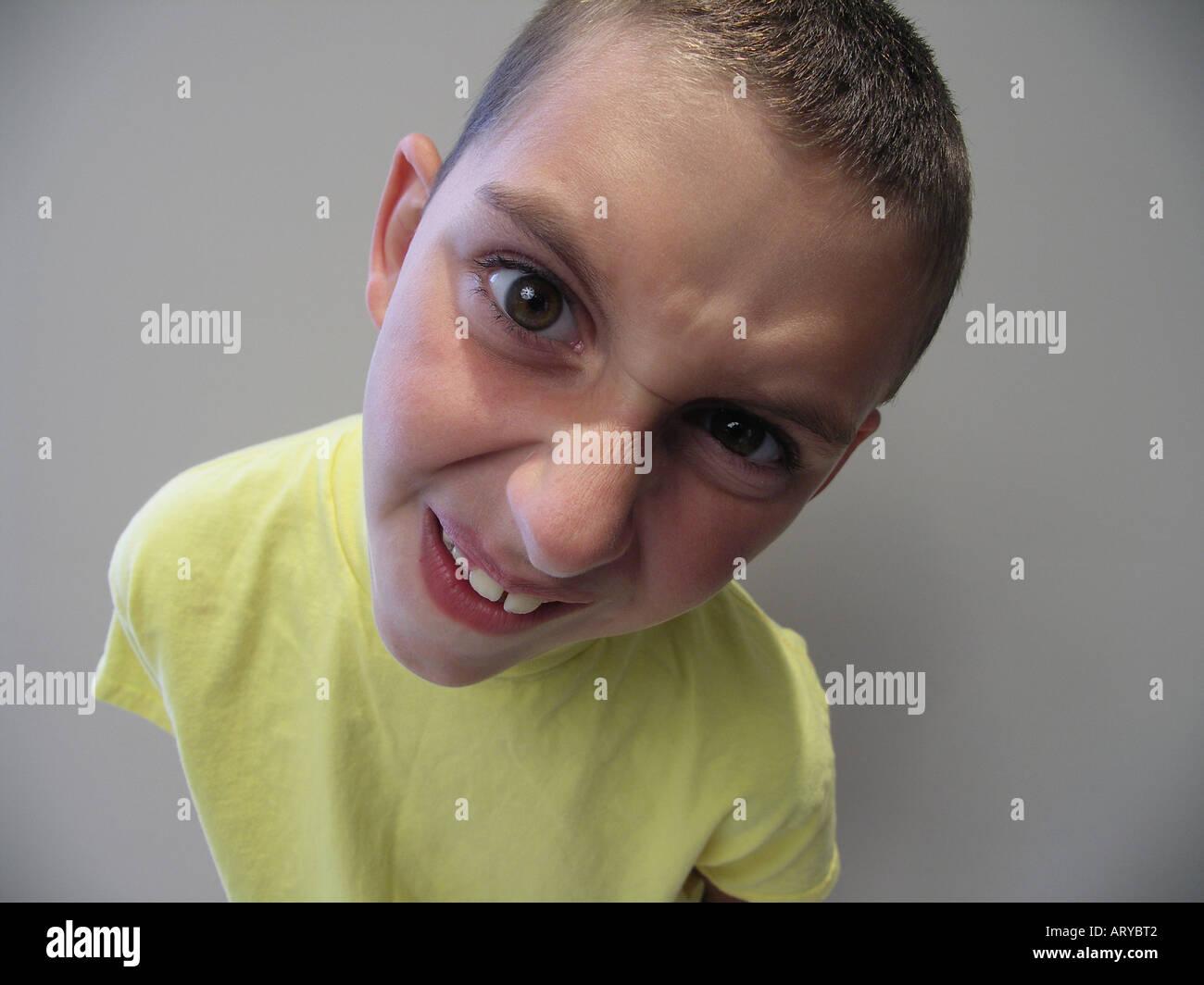 Young Boy Making Faces Stock Photo - Alamy