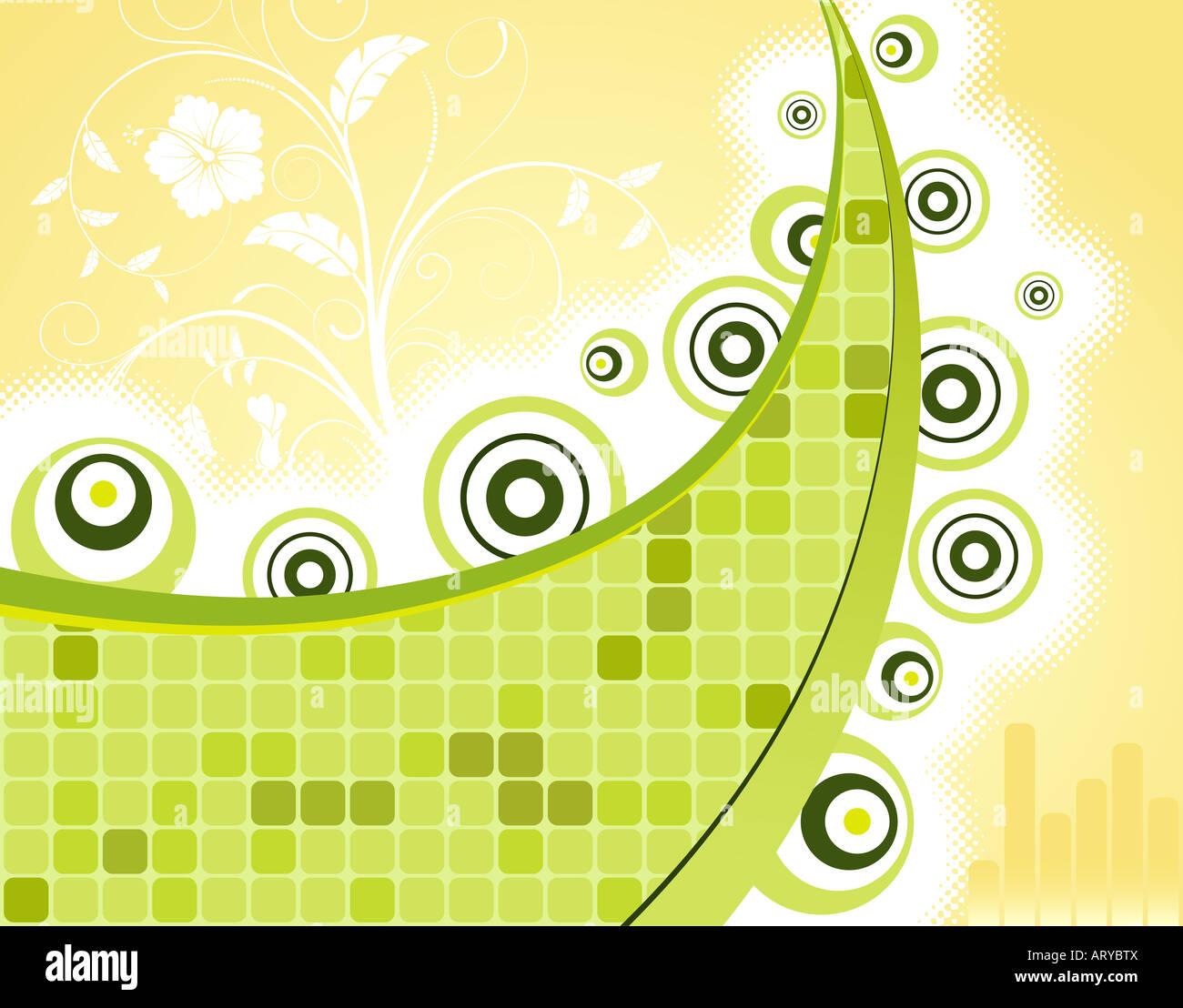 Abstract hi tech background with flowers element for design vector ...