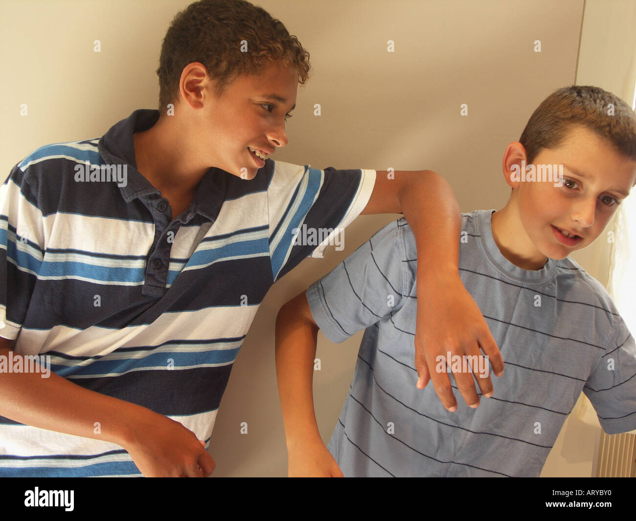 Young Boys Playing Stock Photo - Alamy