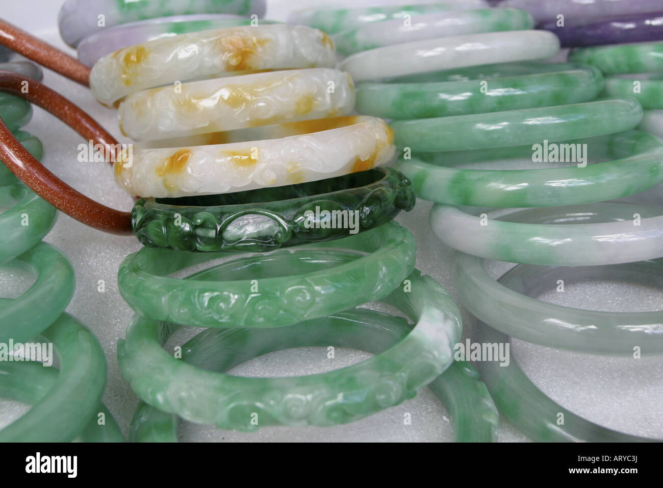 Beautiful jade jewlery in many shapes and sizes is a popular item on ...