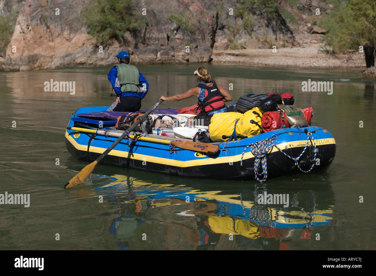 Raft in Granite Rapid Grand Canyon National Park MR Stock Photo - Alamy