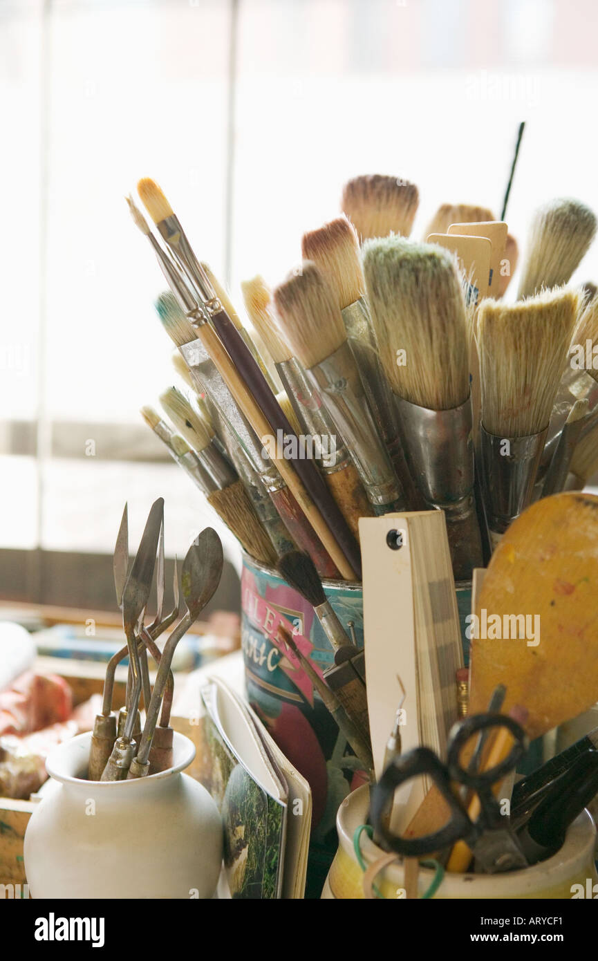 Paintbrushes and other tools Stock Photo - Alamy