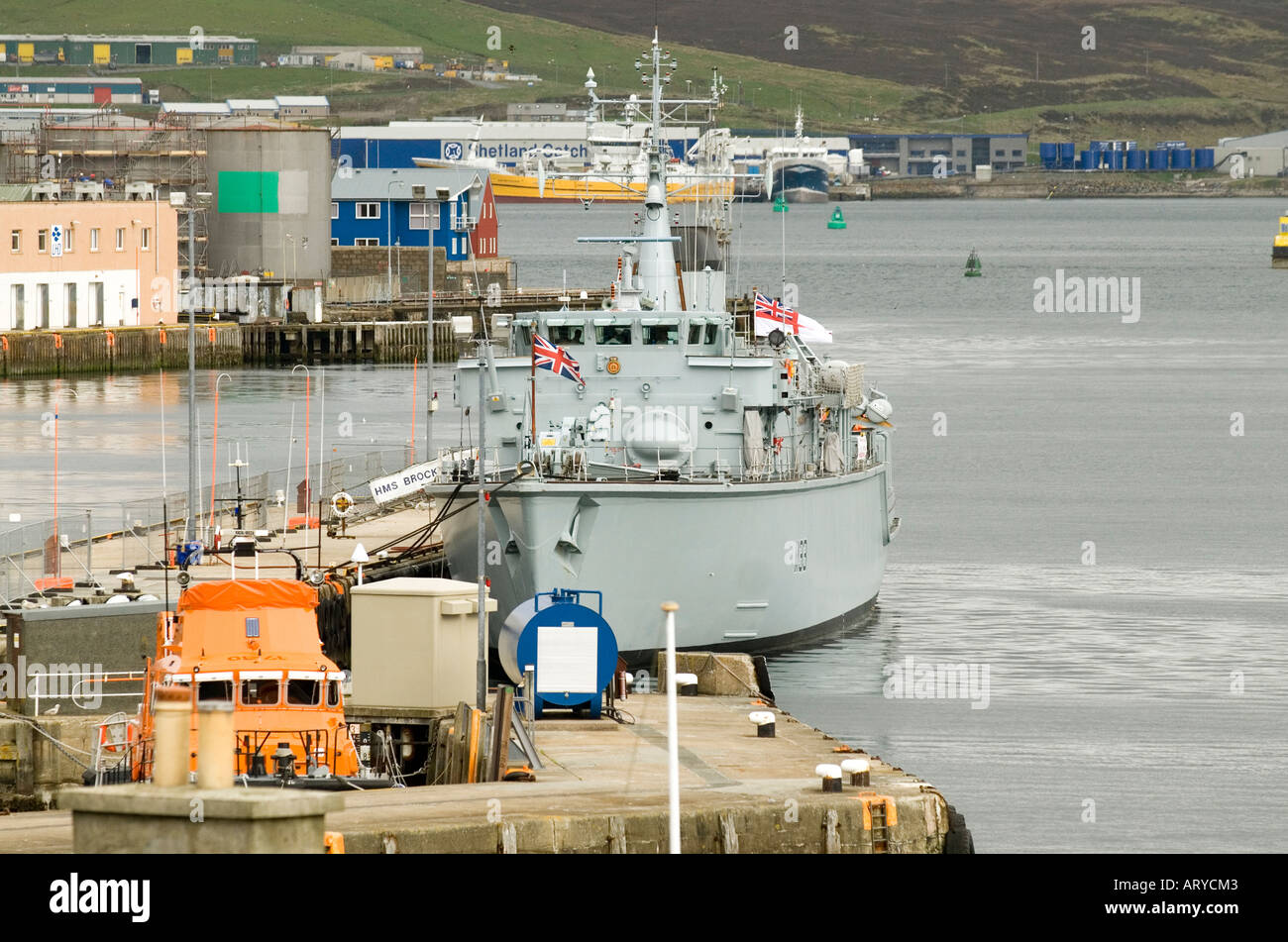The HMS Brocklesby a Hunt Class minesweeper and hunter moored in ...