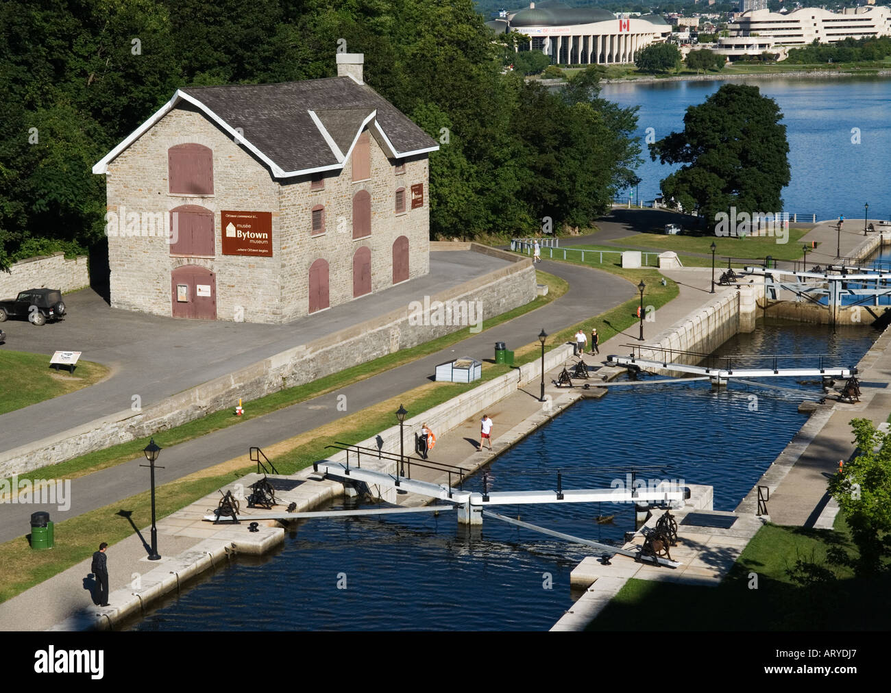 The eight Ottawa locks link the Rideau Canal with the Ottawa River ...