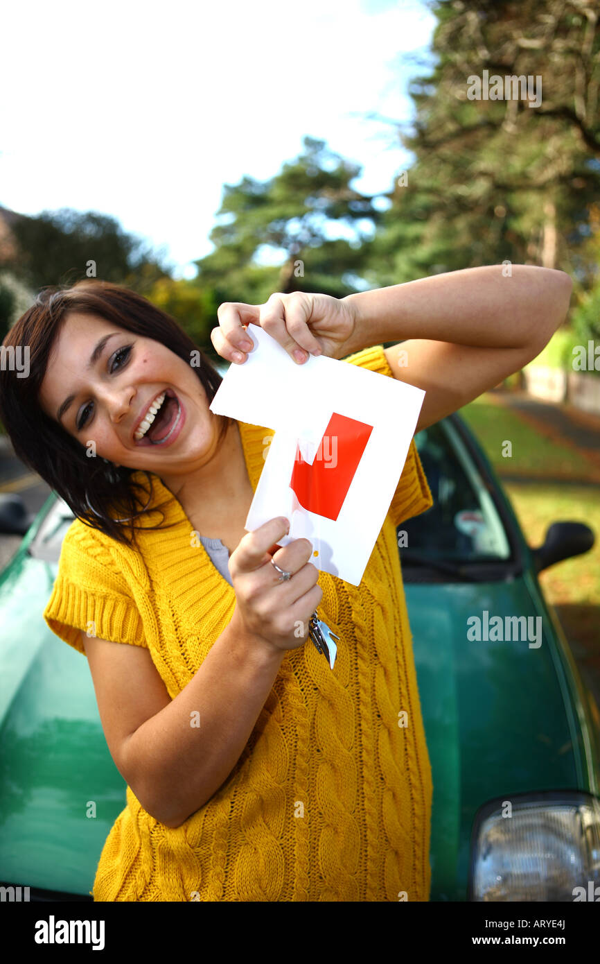 Young Woman Passing Driving Test Stock Photo - Alamy