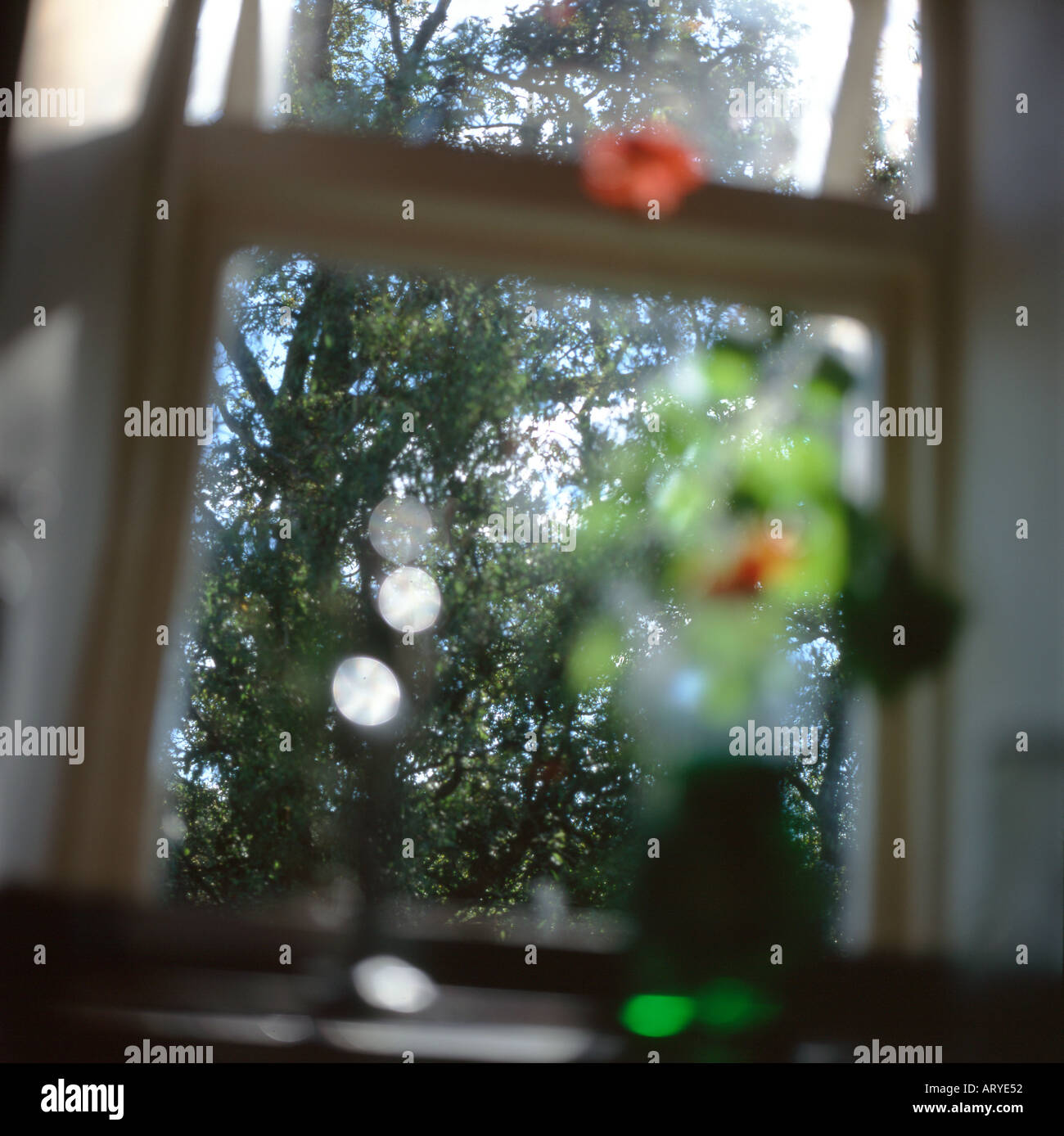 Fractals of blurred light at a window Wales UK Stock Photo - Alamy