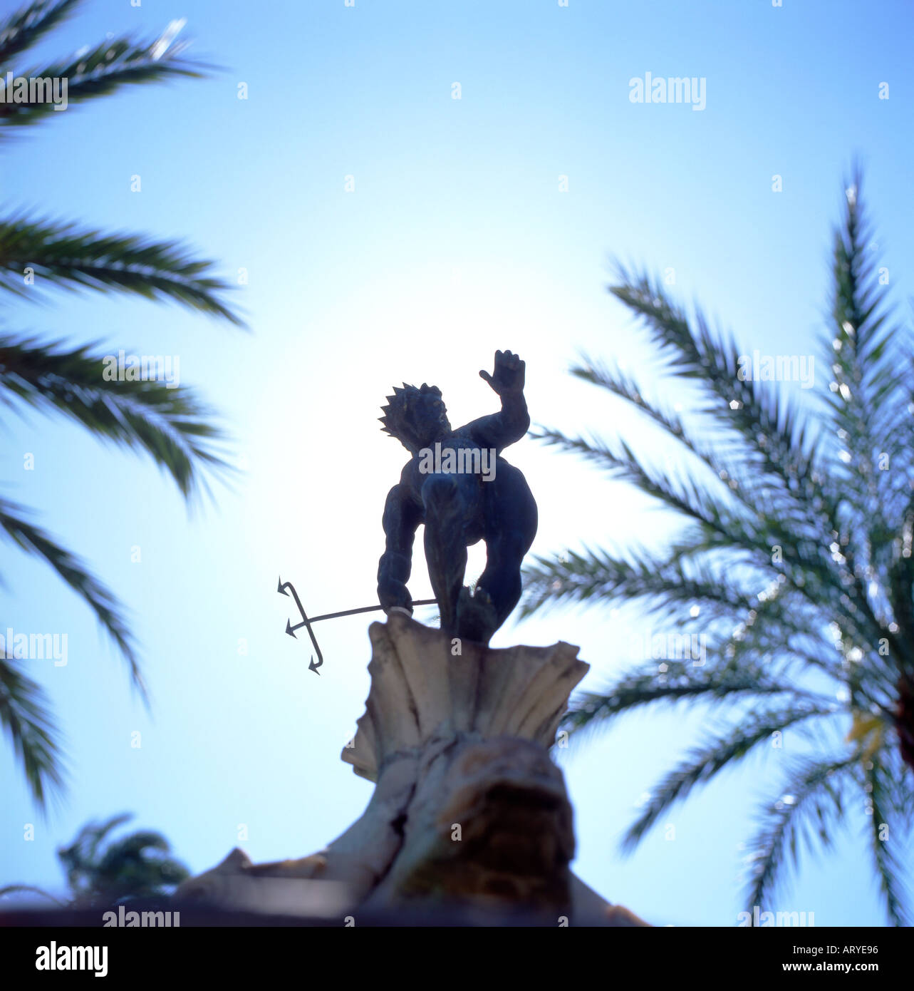 A statue of Neptune in the gardens of the Alcazar Palace Spain KATHY ...