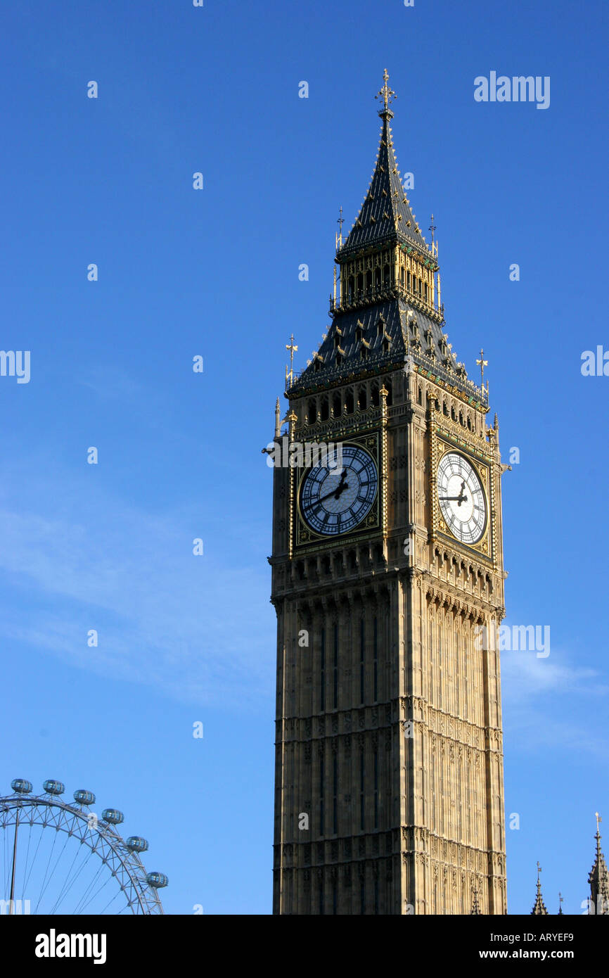Big Ben tower houses of parliament London England UK Stock Photo - Alamy