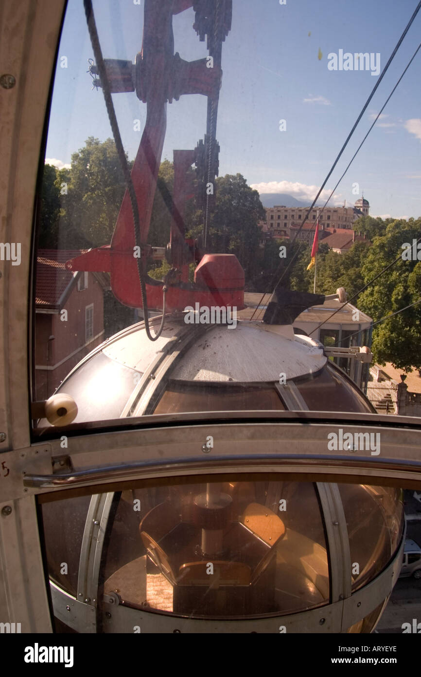 cable car to la bastille Grenoble Department of Isere the Alps France ...