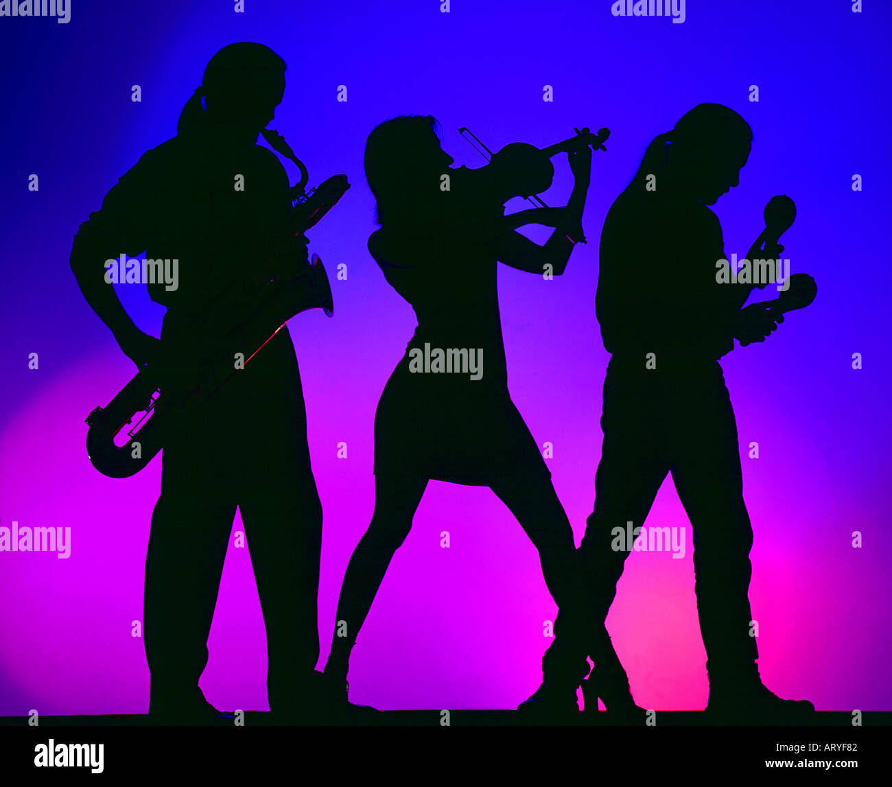 Musicians silhouette hi-res stock photography and images - Alamy