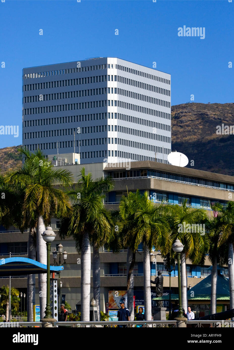 Silver imposing cube shaped building with rounded corners hi-res stock ...