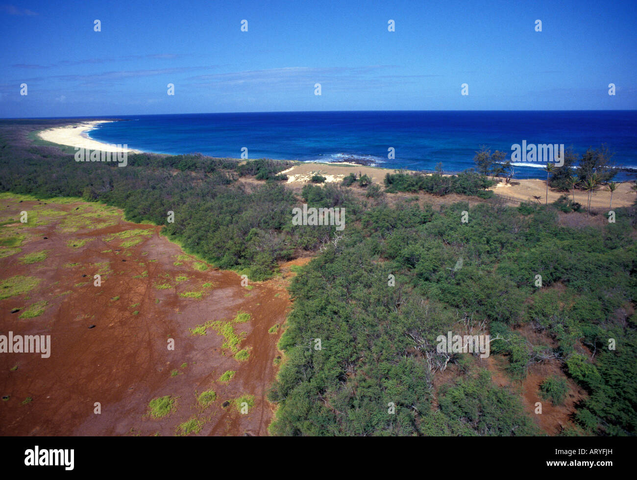 Aerial view niihau looking towards hi-res stock photography and images ...