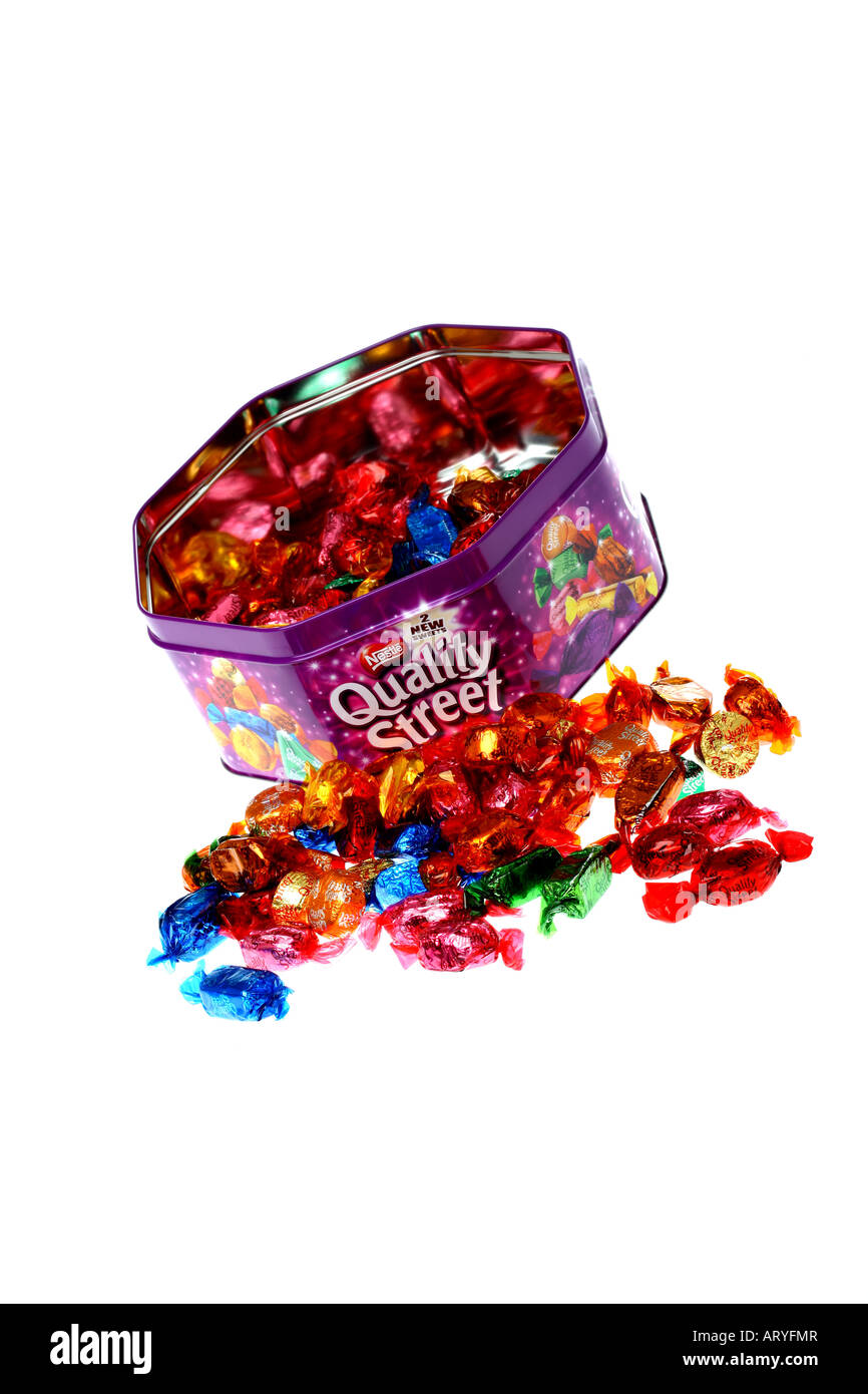 Box of quality street sweets hi-res stock photography and images - Alamy