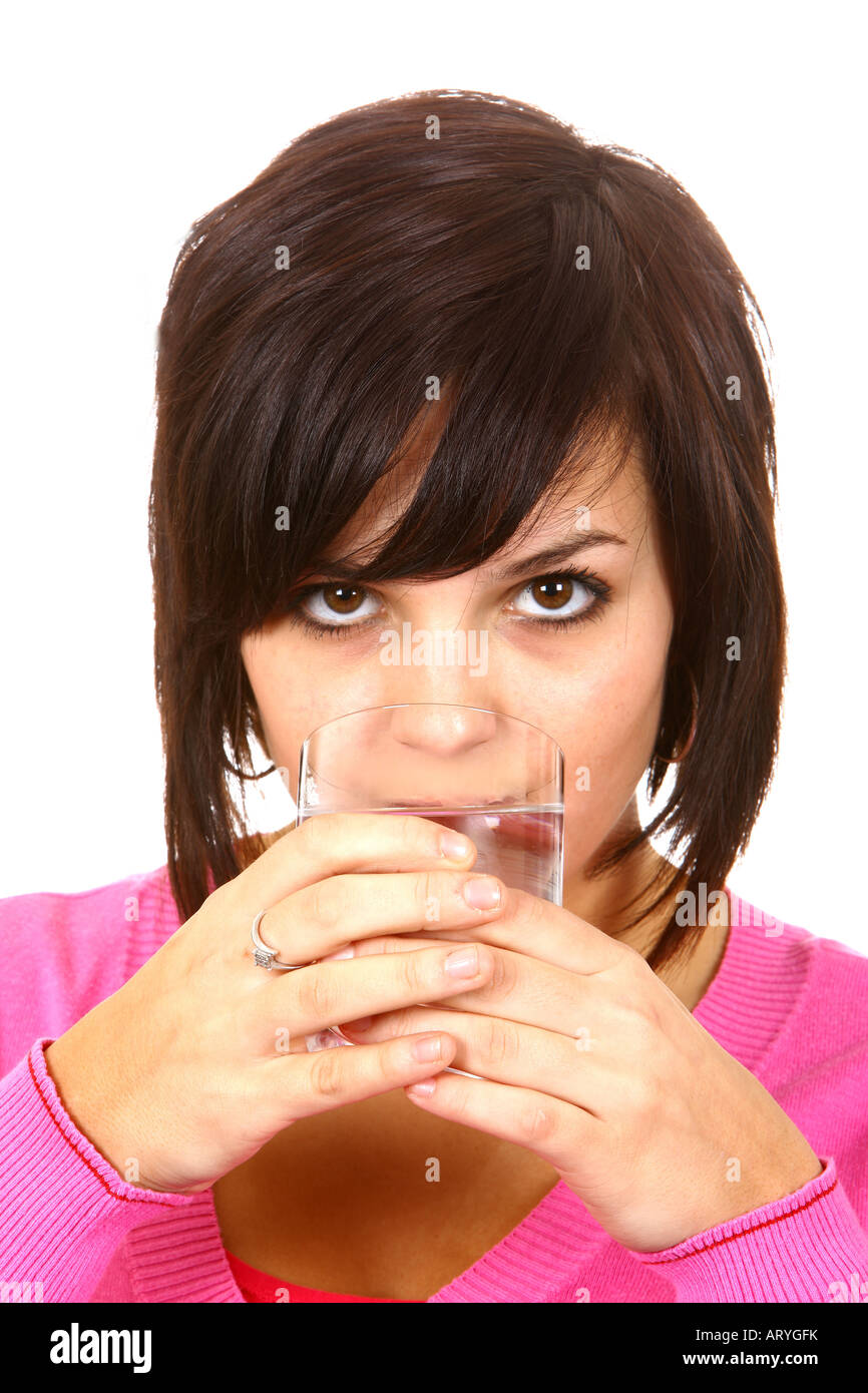 Teenage Girl Drinking Water Stock Photo - Alamy